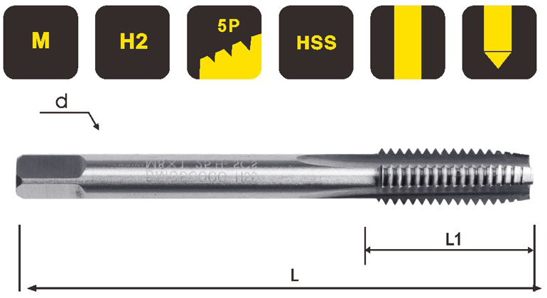 HSS High performance straight groove tap - High speed steel, 440C VG10 ...